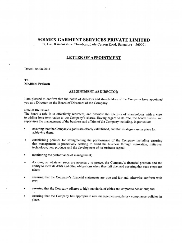 Declaration of The Appointee Director - in Form DIR-2-201114 | PDF