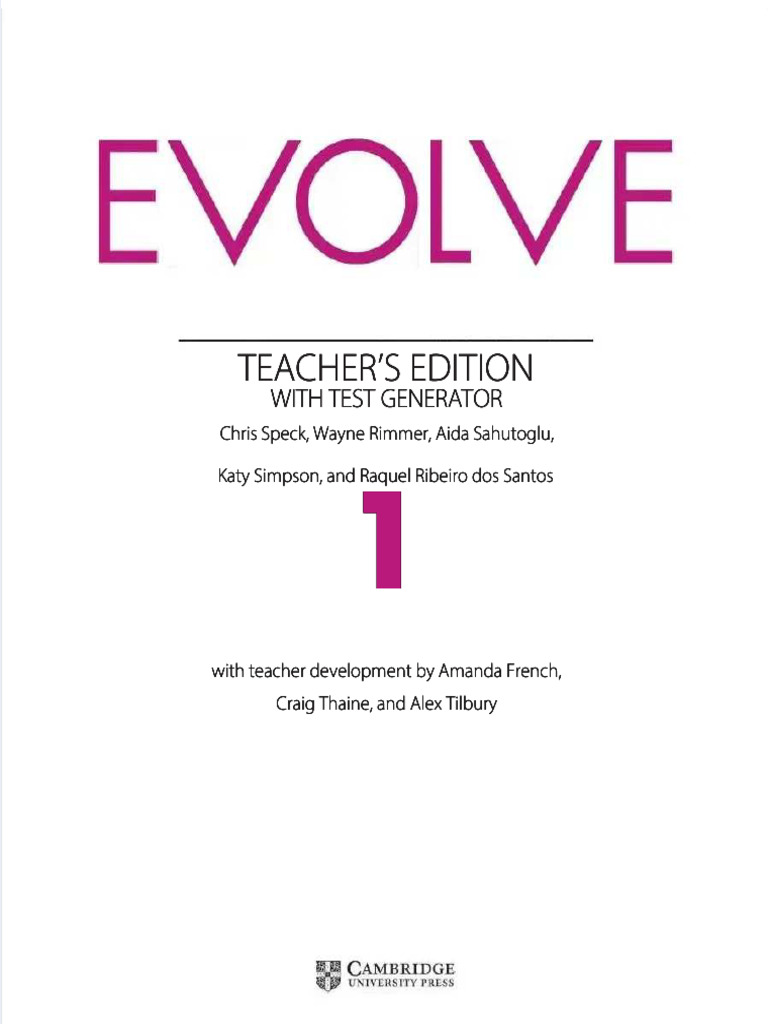 PDF Evolve 1 Teacherx27s Book Compress | PDF