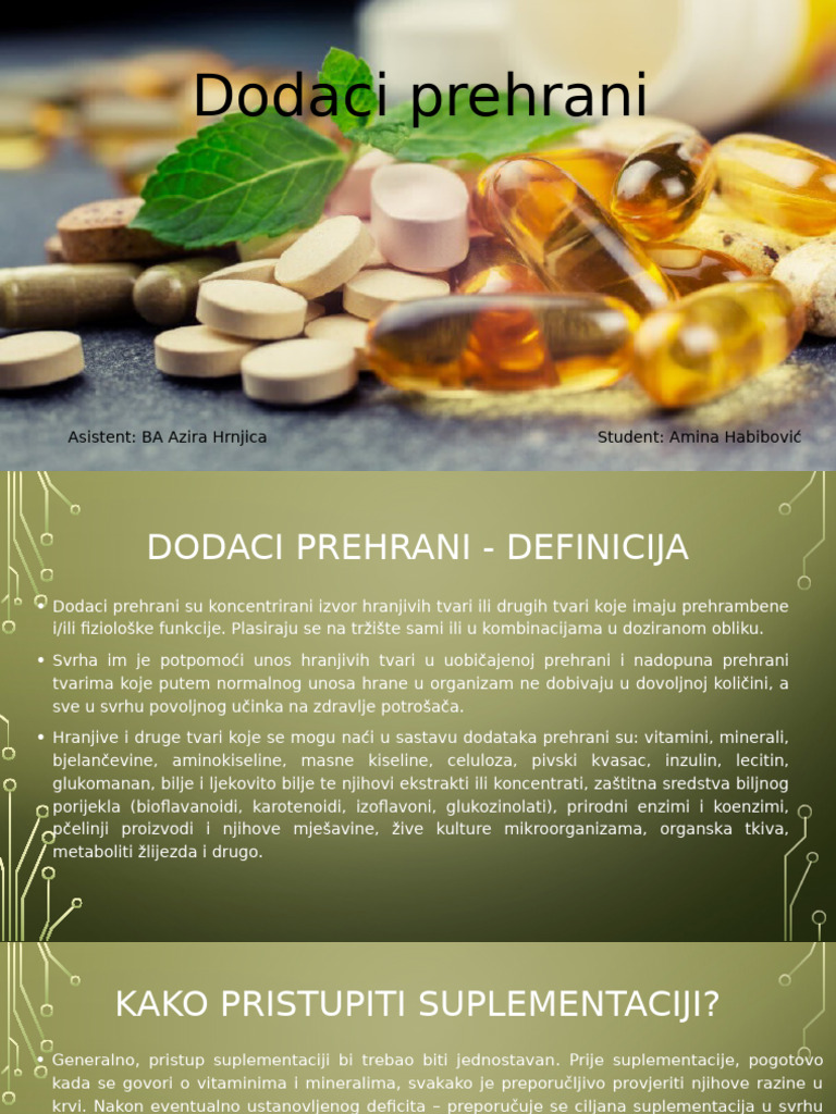 Dodaci Prehrani Prezentacija | PDF