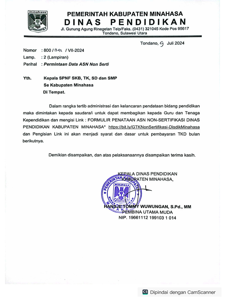Permintaan Data ASN NonSerti | PDF