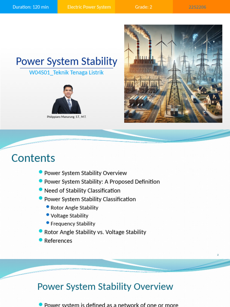 W04S01 Power System Stability | PDF | Torque | Power (Physics)
