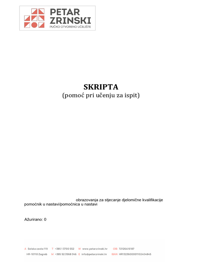 06 Skripta Pomocnik U Nastavi | PDF