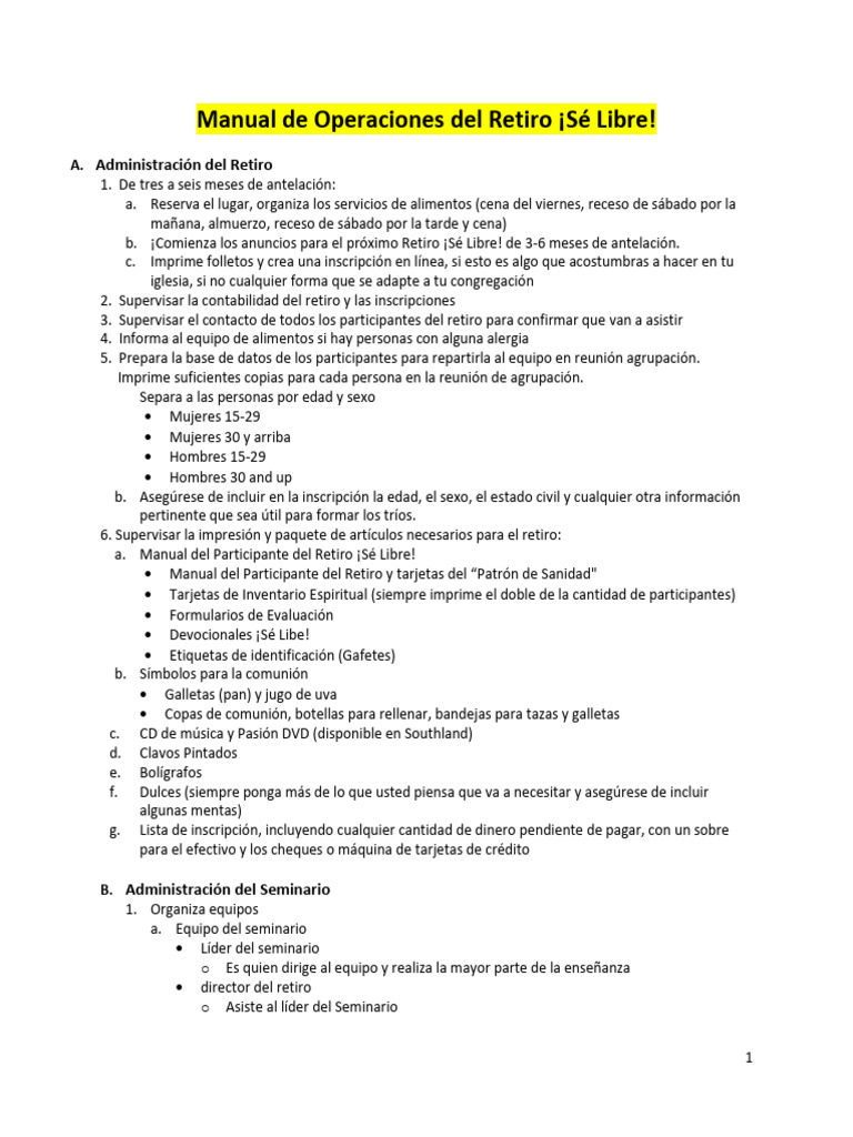 Manual de Operaciones Del Retiro S Libre | PDF