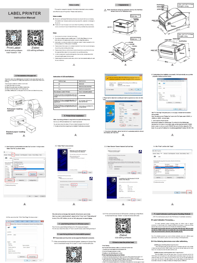 Label Printer User Manual | PDF