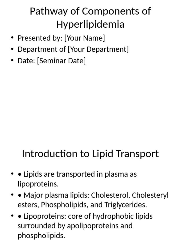 Hyperlipidemia Pathway Presentation | PDF