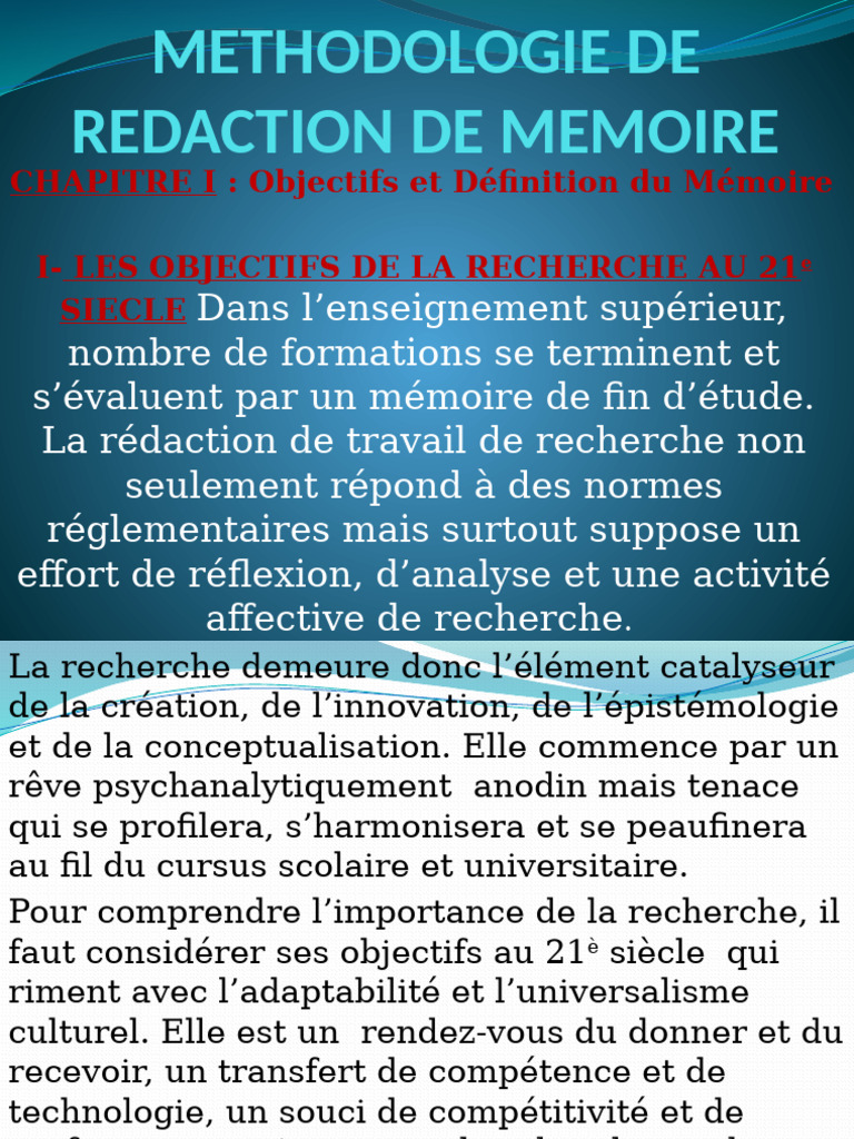 Methodologie de Redaction en Powerpoint | PDF | Mémoire | Recherche d'information
