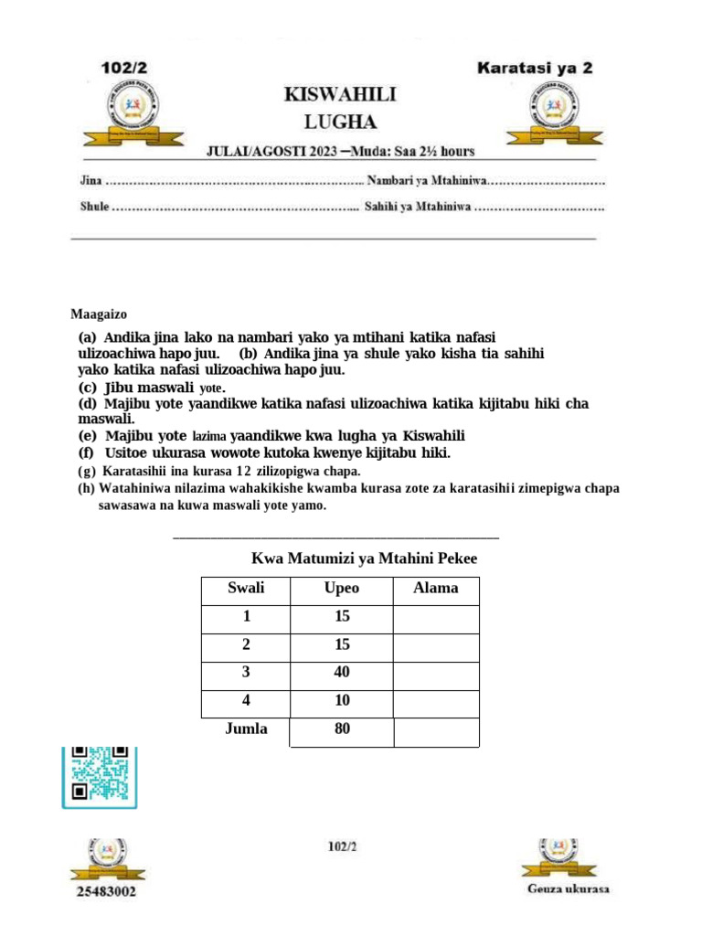 Kisw PP2 Q Success Path Mock 2023 | PDF