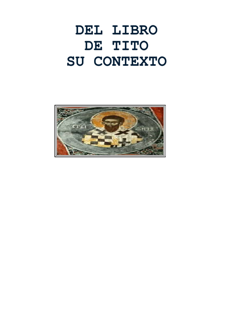Contexto y Autoría del Libro de Tito | PDF | Pablo el apóstol | Biblia