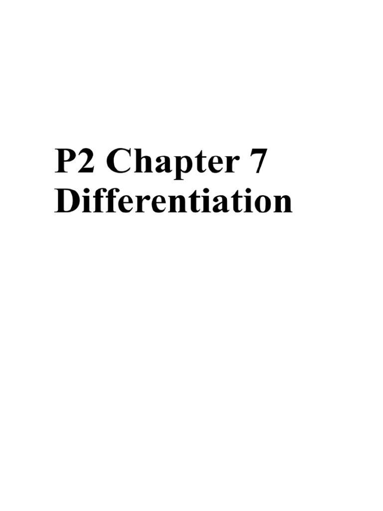 Differentiation | PDF