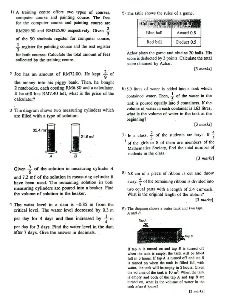 Mathematic Operation Structure Question | PDF