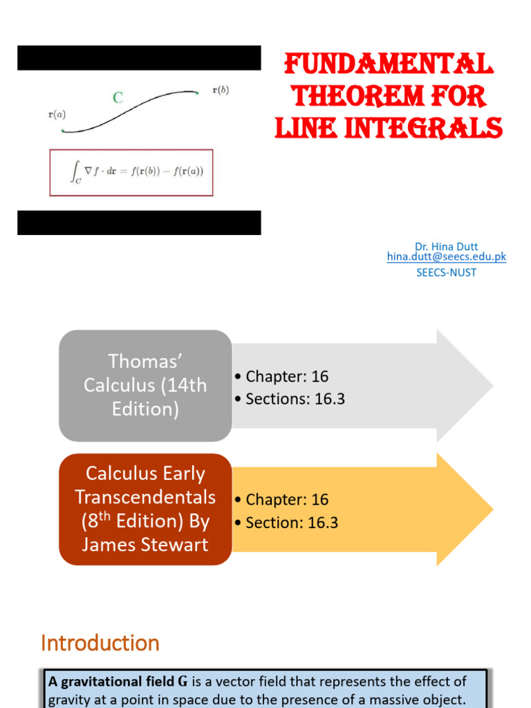 Fundamental Theorem For Line Integrals | PDF | Force | Integral