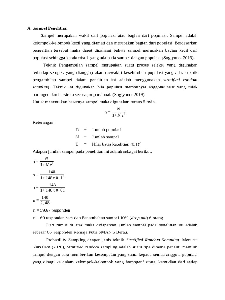 Contoh Stratified Sampling Penelitian | PDF