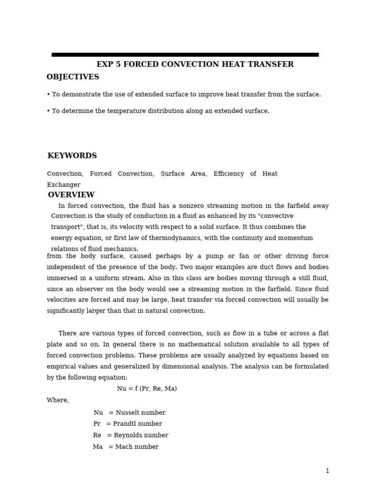 Exp 5 Forced Convection Heat Transfer | PDF | Heat Transfer | Convection
