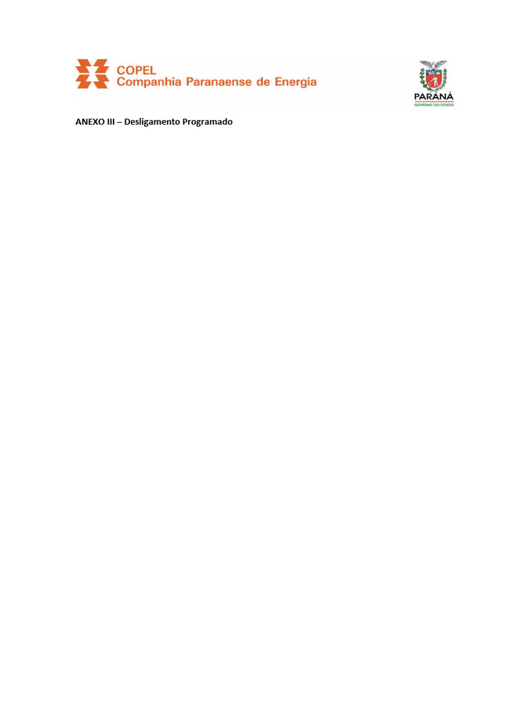 Anexo III - Desligamento Programado | PDF