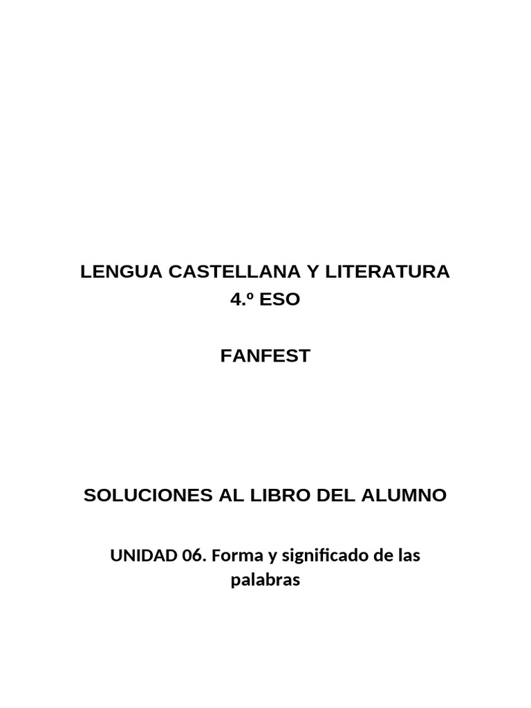Soluciones - U06 - LCL - 4eso | PDF | Traducciones | Palabra