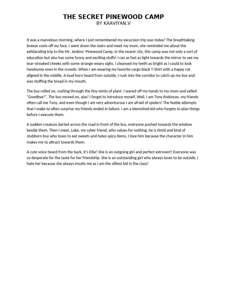 The Secret Pinewood Camp | PDF