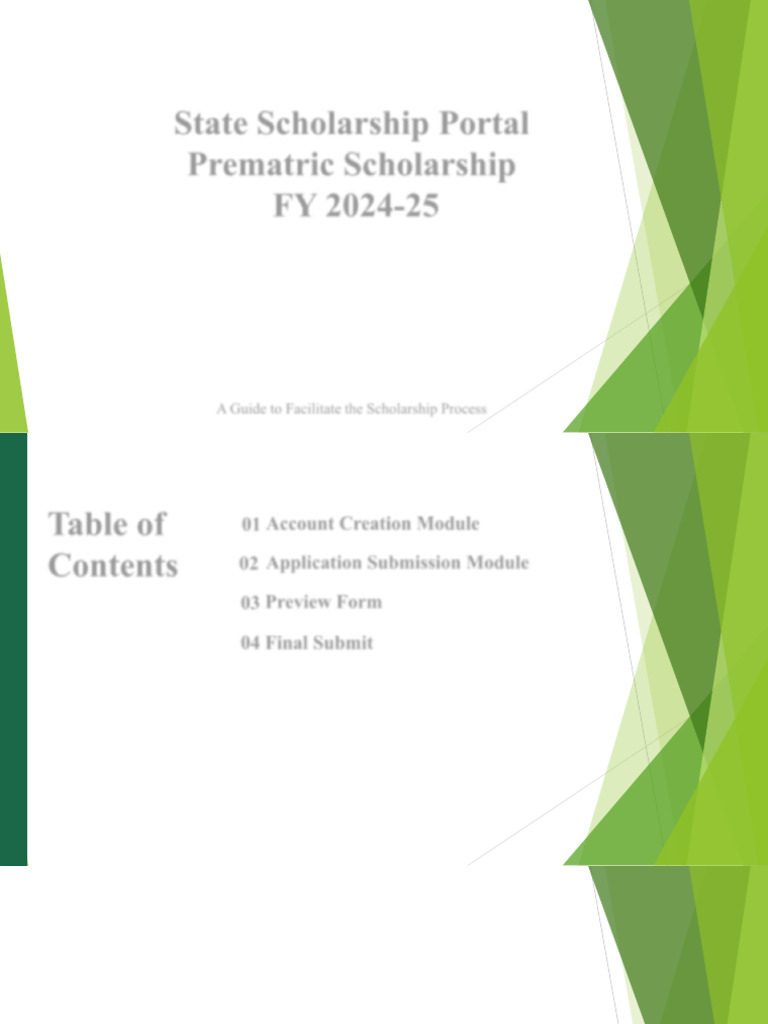 FY 2024-25 Prematric Scholarship Guide | PDF