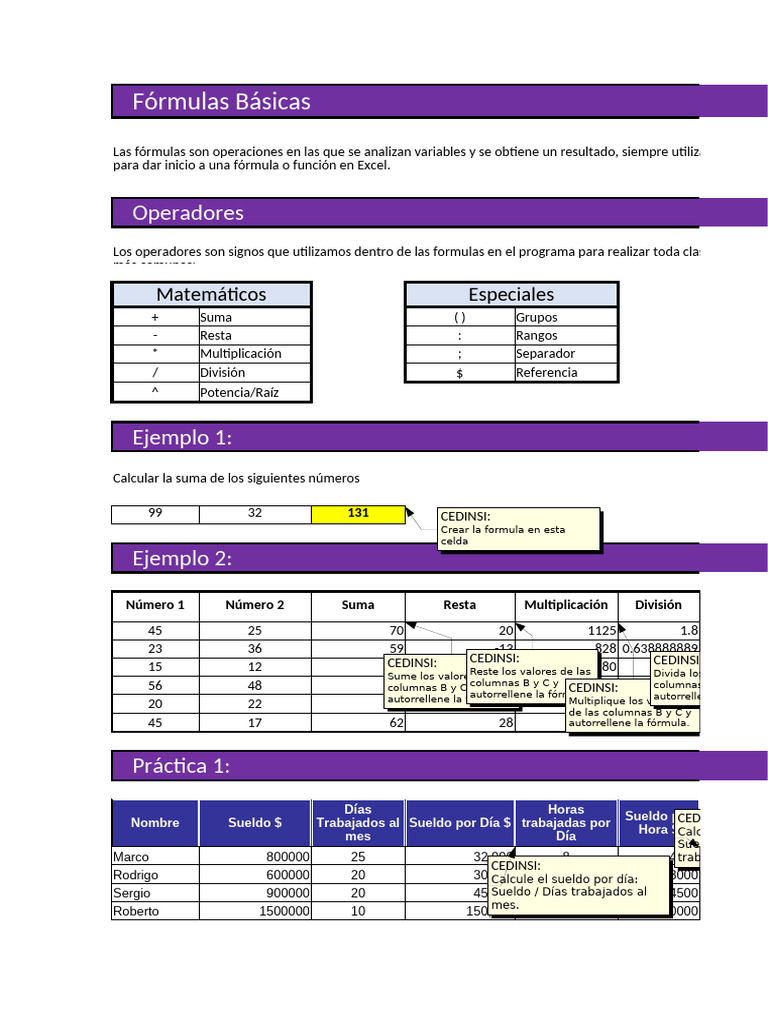 Ex Basico Leccion #3 (1) - Formulas Basicas. | PDF | Multiplicación | Porcentaje