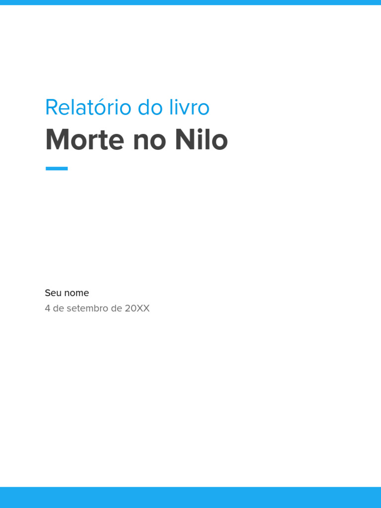 Relatorio Do Livro Morte No Nilo | PDF | Hercule Poirot | Agatha Christie