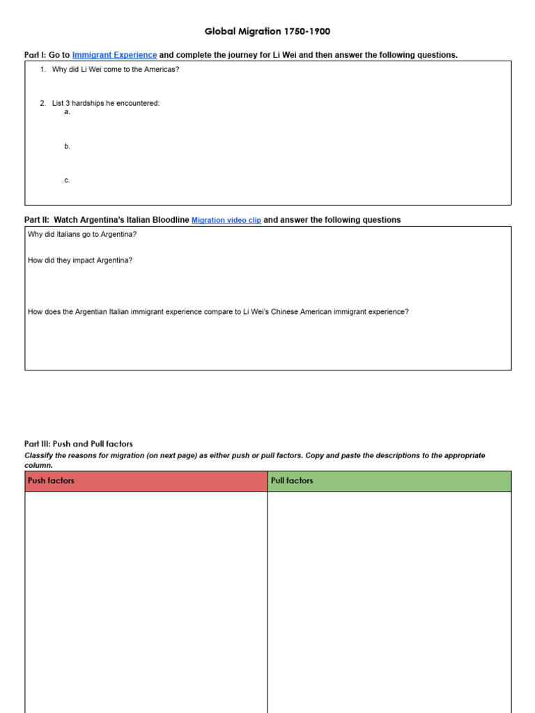 6.6-6.7 Migration Lesson and Reading Assignment STUDENT | PDF | Slavery | Human Migration