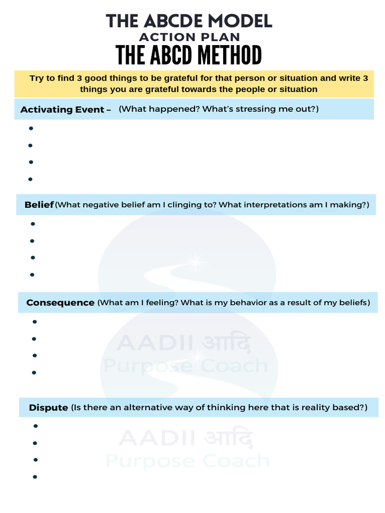The Abcde Model Action Sheet | PDF