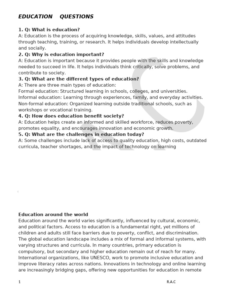 Education Around The World - 2 | PDF | Education In The United States ...