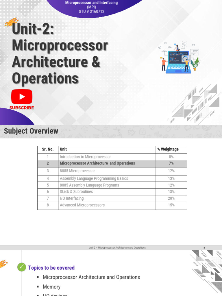 Unit 2 Microprocessor Architecture And Operations Pdf Computer Data Storage Central