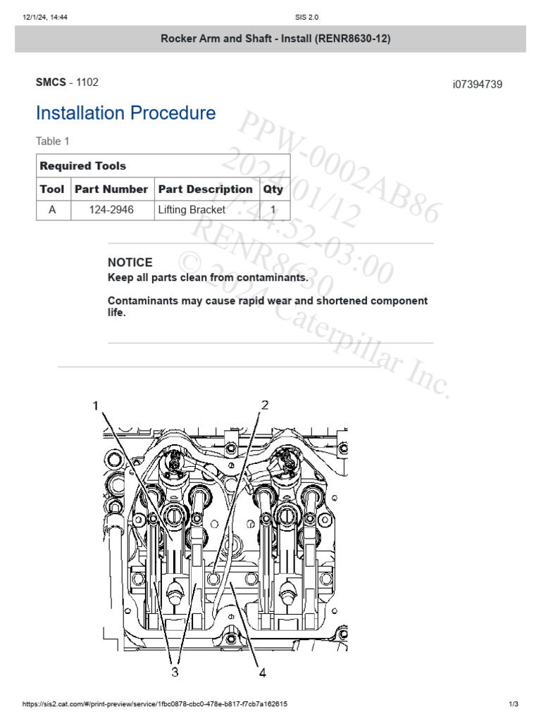 C15 Engine ROCKER ARM Assembly SIS 2.0 | PDF | Valve | Vehicle Technology