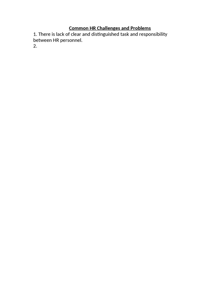 Common HR Challenges and Problems | PDF