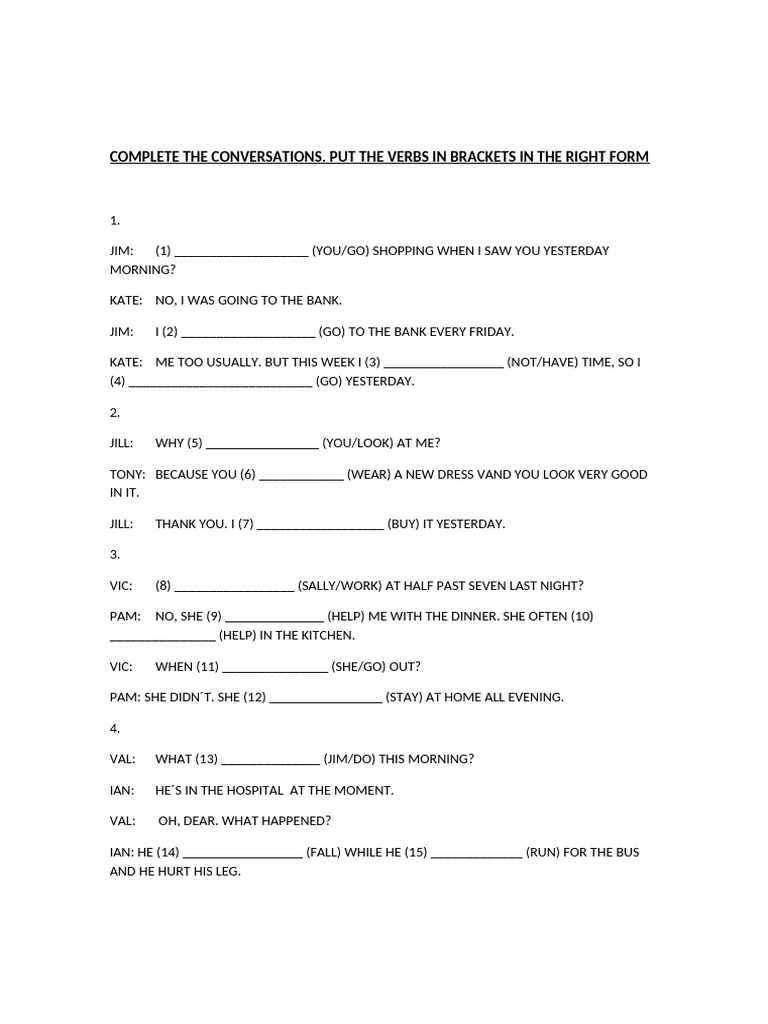 Complete the Conversation Exercises | PDF