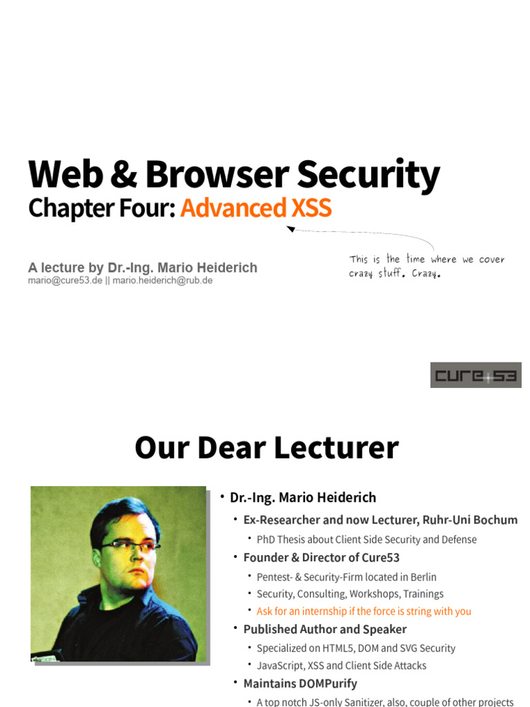 Chapter Four - Advanced Xss | PDF | Html | Document Object Model