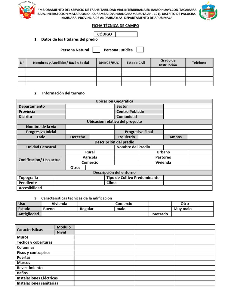 Ficha Tec. y Acta | PDF