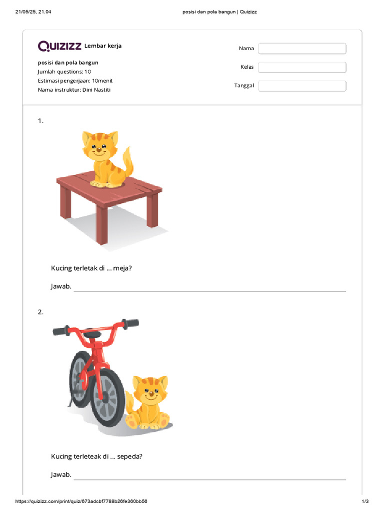 Posisi Dan Pola Bangun | PDF