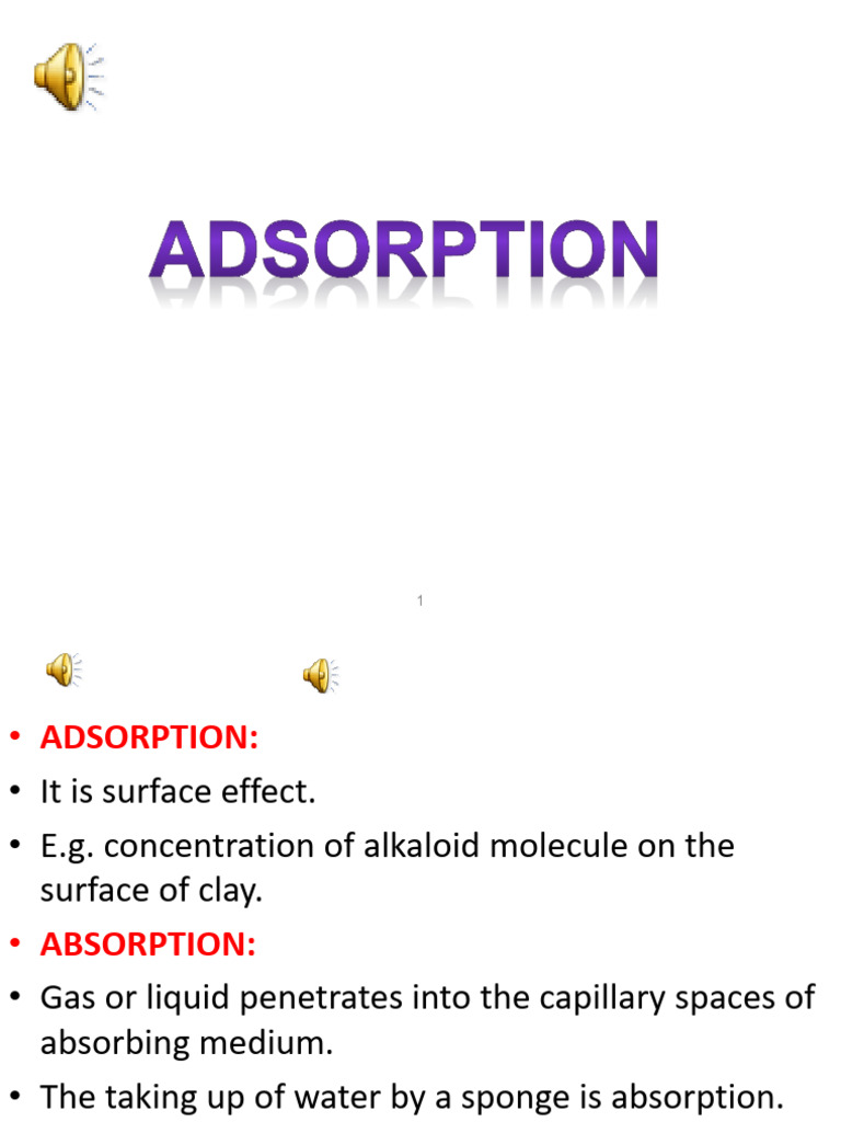 Lecture 13,14 Adsorption and Its Application in Pharmacy | PDF | Adsorption | Gases