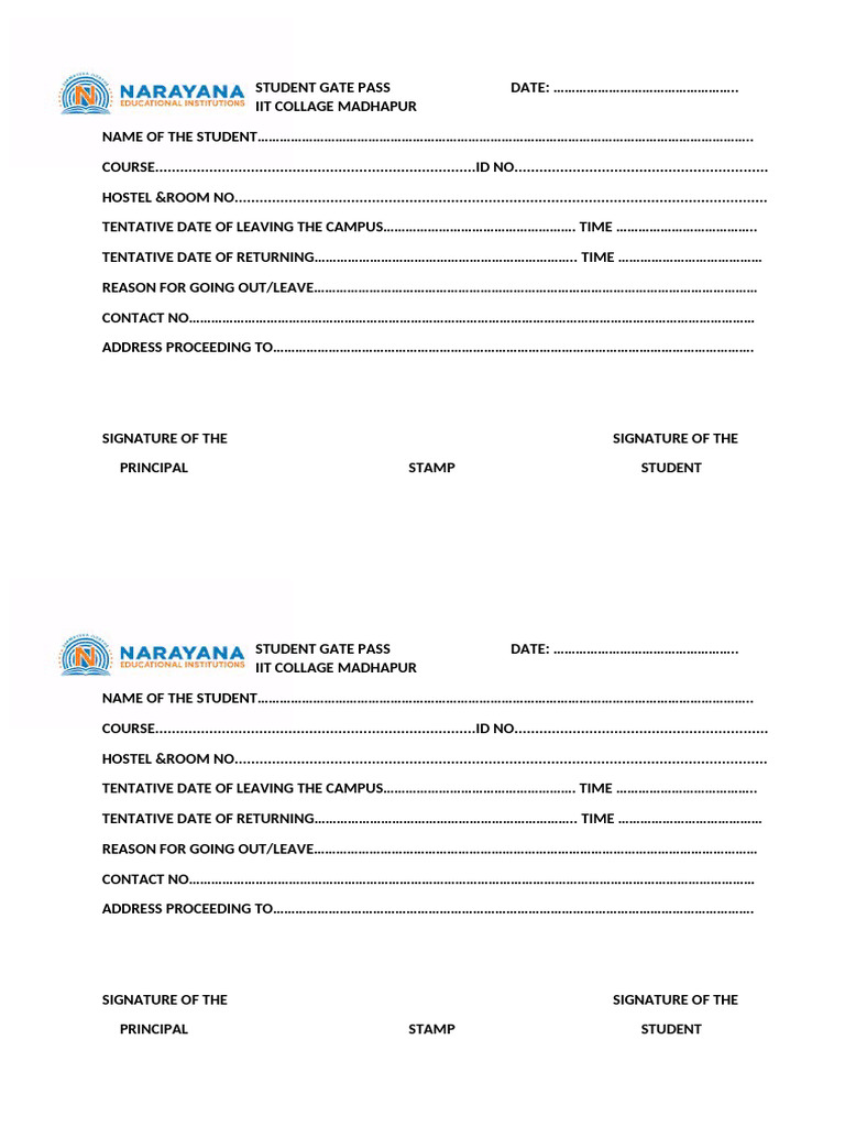Student Gate Passdate | PDF