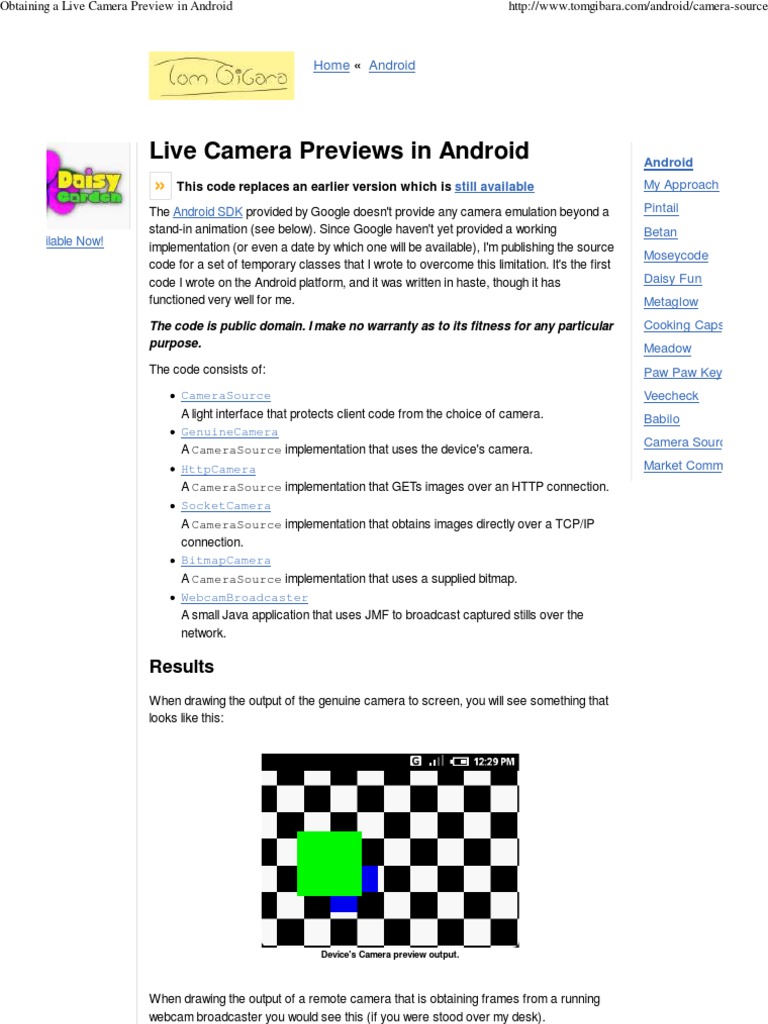 Obtaining A Live Camera Preview in Android | PDF | Android (Operating ...