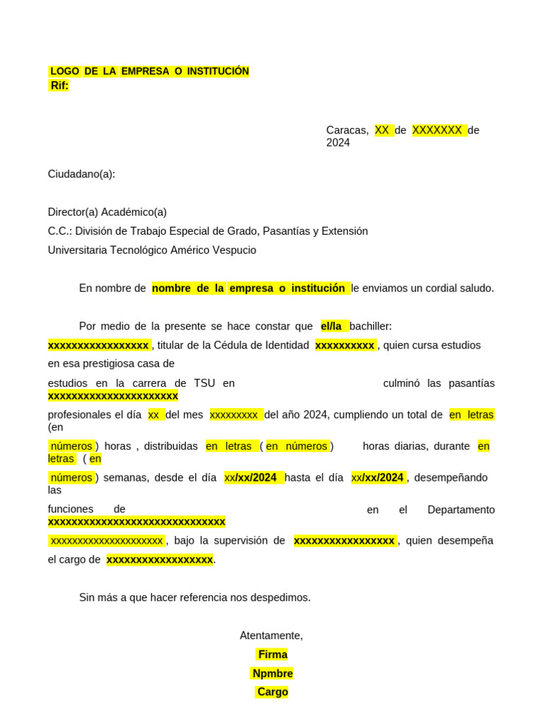 Formato Carta Culminaci-N Pasant-As | PDF