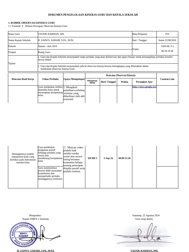 Contoh Form A di PMM | PDF