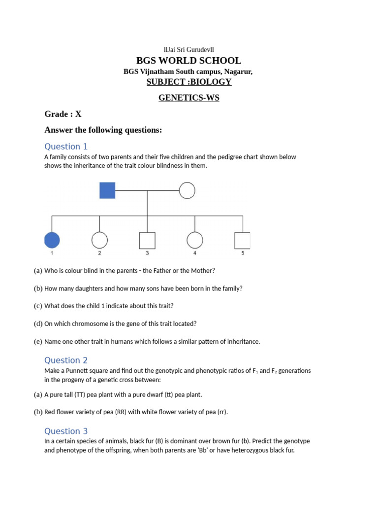 Genetics MCQ | PDF