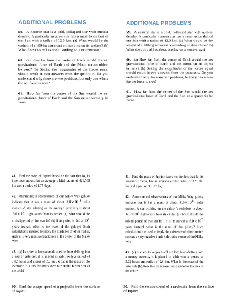 Gravitational Problems | PDF