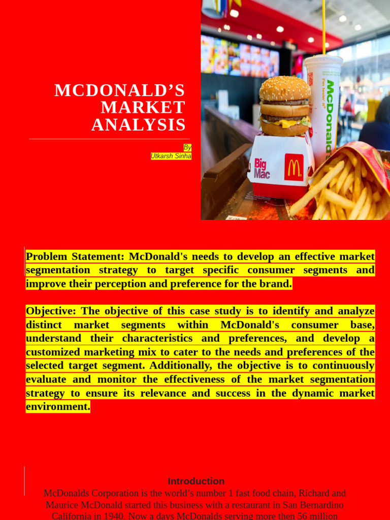 McDonalds_Market_Analysis | PDF | Mc Donald's | Hamburgers
