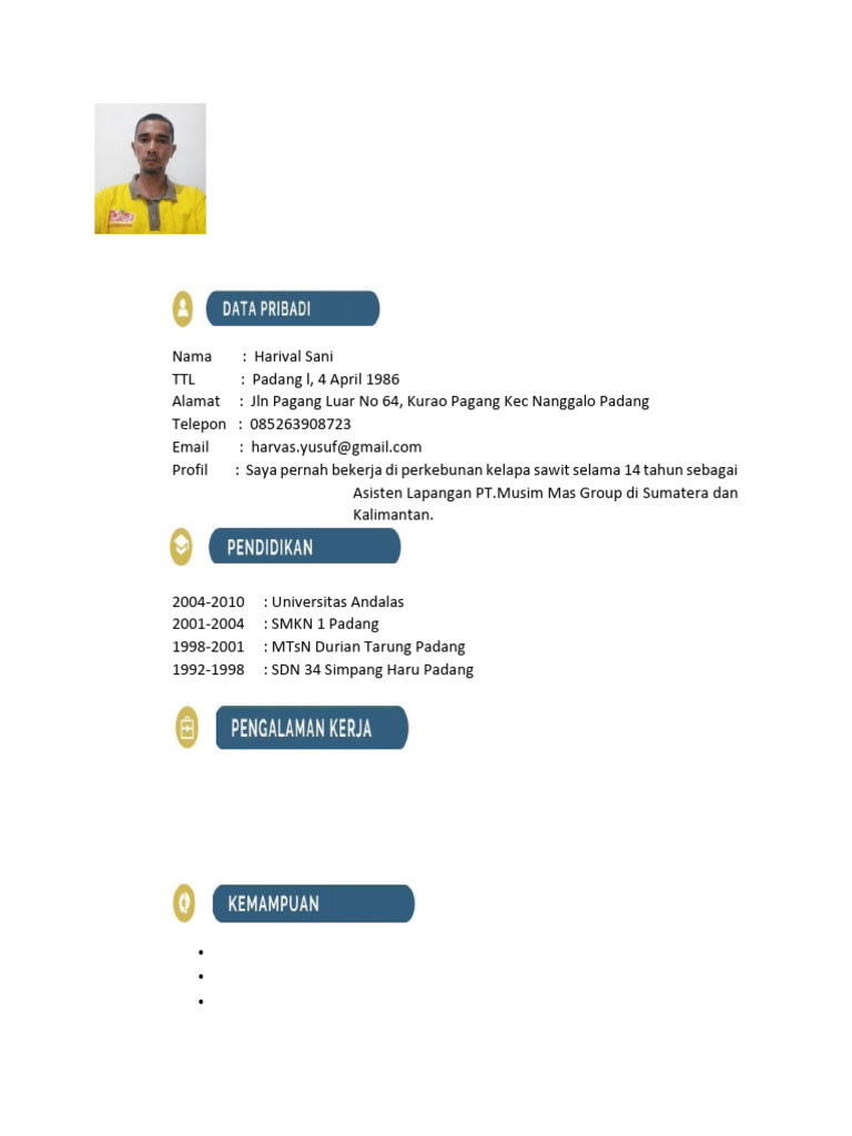 CV Harival Sani 3 | PDF