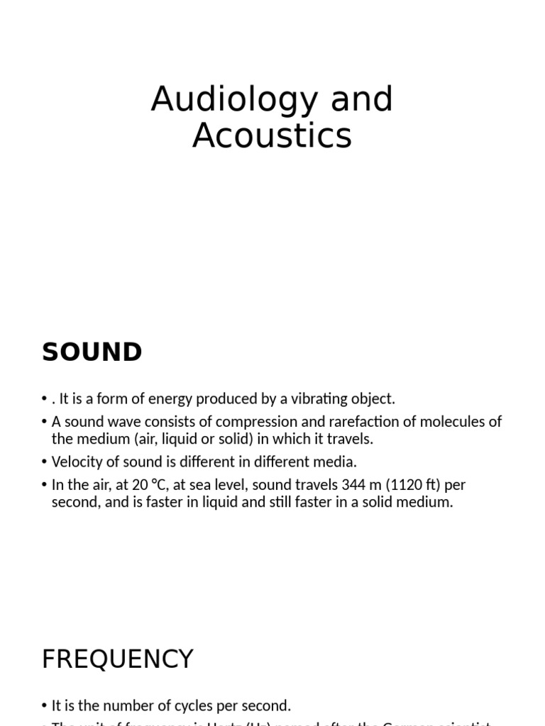 3.audiology and Acoustics | PDF | Sound | Pitch (Music)