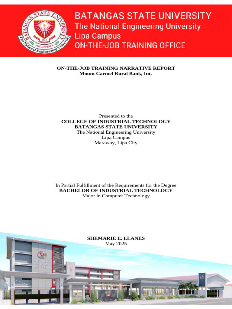 OJT Narrative Report - LLANES | PDF | Banks | Human Resource Management