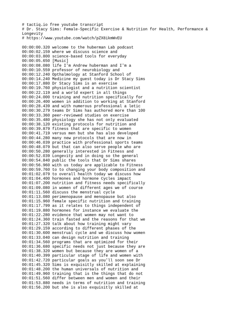 Dr. Stacy Sims Female-Specific Exercise & Nutrition for Health ...