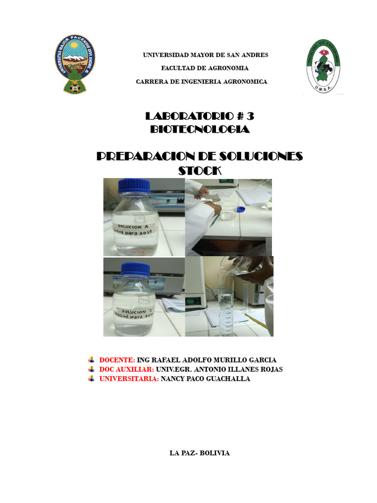 LABO3 | PDF | Concentración | Laboratorios