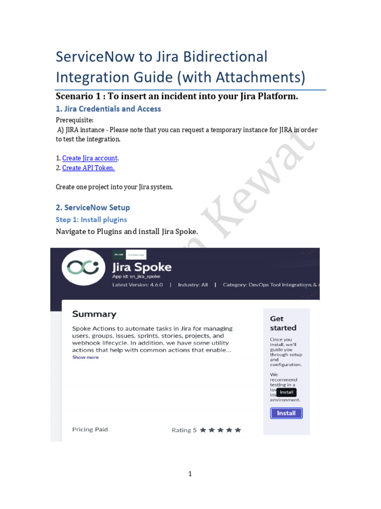 ServiceNow To Jira Integration | PDF