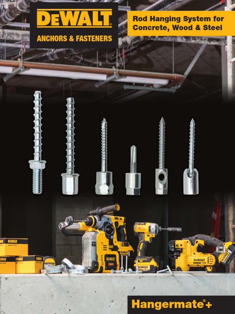 DEWALT Rod Hanging System For Concrete, Wood & Steel | PDF | Drill | Screw