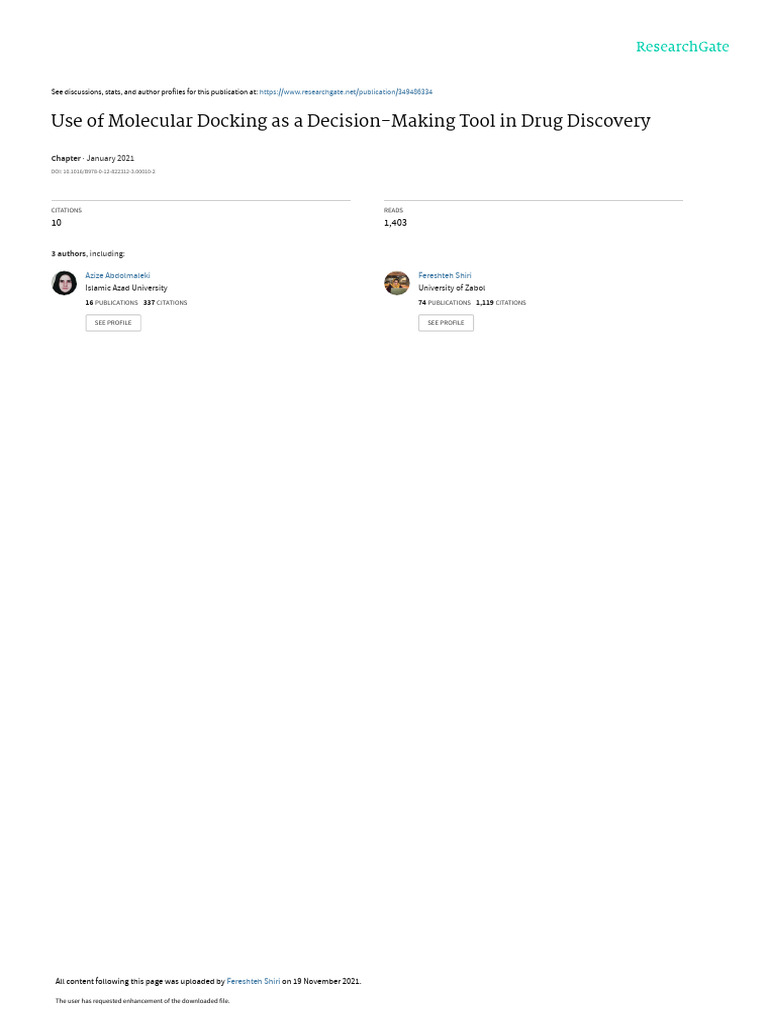 chapter11 Base Paper 2 (1) | PDF | Docking (Molecular) | Hydrogen Bond