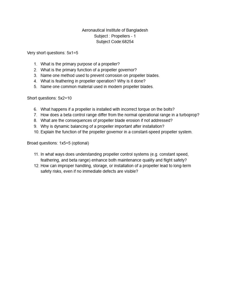 Propeller Test 3 | PDF